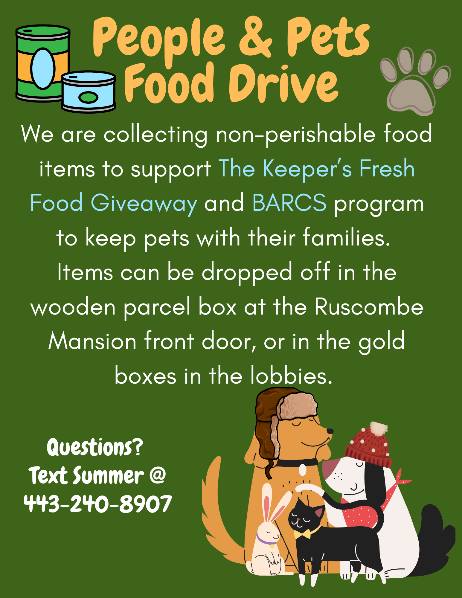 People & Pets Food Drive - Ruscombe Community, Inc.